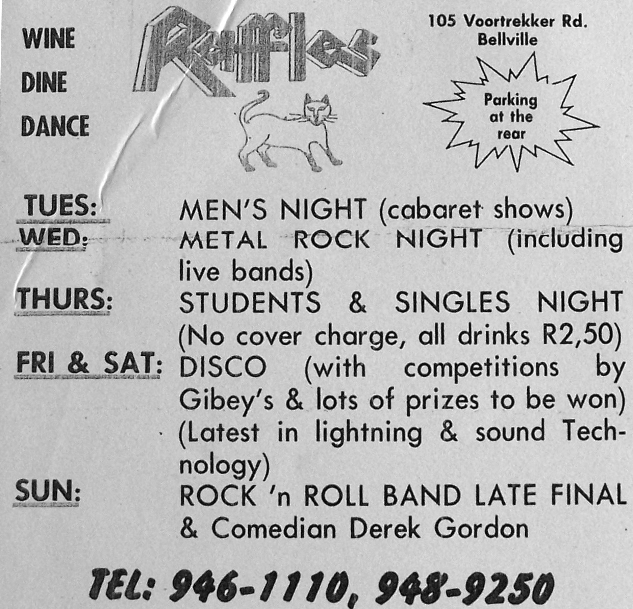 Bellville – Raffles-nagklub in Voortrekkerweg, Boston – Tygerberg Stories